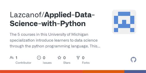 Github Lazcanofapplied Data Science With Python The 5 Courses In