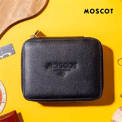 Moscot Travel Case Two Grids Mini Box Black手工製旅行專用眼鏡收納盒可放2副【pre O