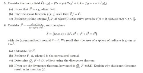 Solved 5 Consider The Vector Field Chegg Com