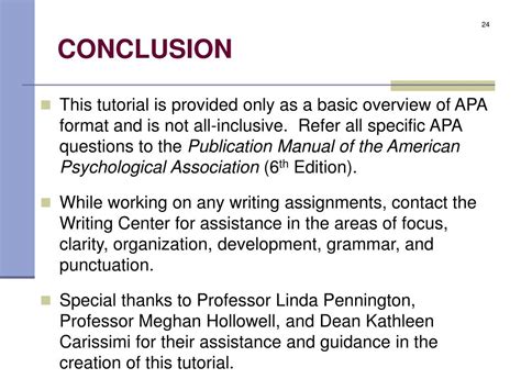 Conclusion Example Apa