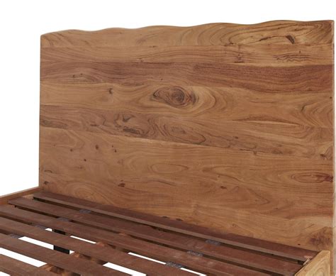 Lit Queen Size Goa En Bois Massif Avec Sommier Marron X Cm