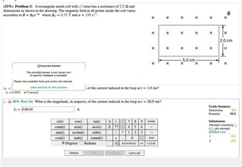 solved 33 problem 3 a rectangular metal coil with 22