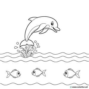 Coloriage de dauphin pour la maternelle à Télécharger ou à Imprimer