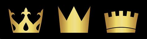 Gold Crown Icons Set Vector Eps 10 7736998 Vector Art At Vecteezy
