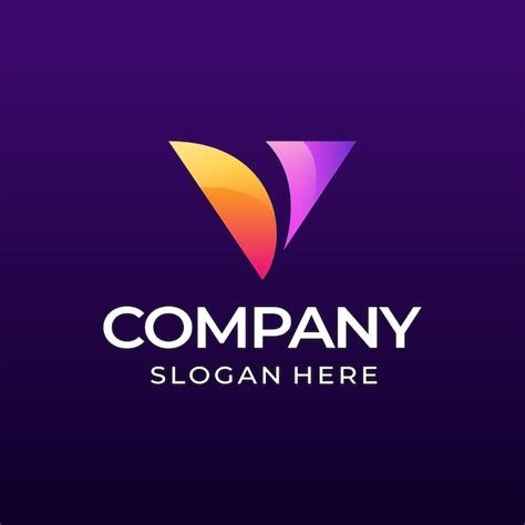 Design De Modelo De Logotipo Gradiente V Vetor Premium