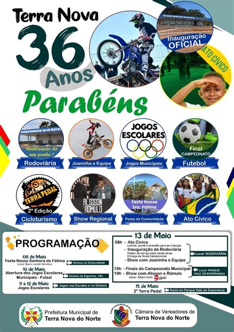 VEJA A PROGRAMAÇÃO COMPLETA DO ANIVERSÁRIO DE TERRA NOVA DO NORTE 36