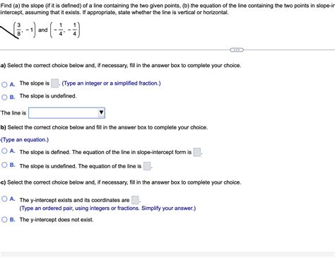 Solved Find A The Slope If It Is Defined Of A Line