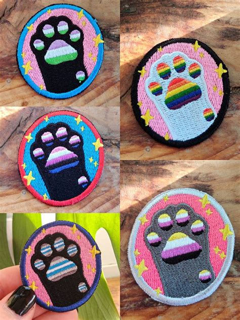 Lgbtqa Pride Cat Paws Patches Etsy