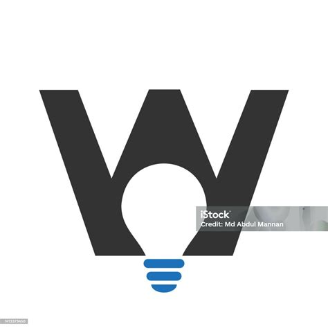 편지 W 전기 로고는 전구 아이콘 벡터 템플릿과 결합합니다 전구 로고 타입 기호 기호 개념에 대한 스톡 벡터 아트 및 기타 이미지 개념 교육 단순함 Istock