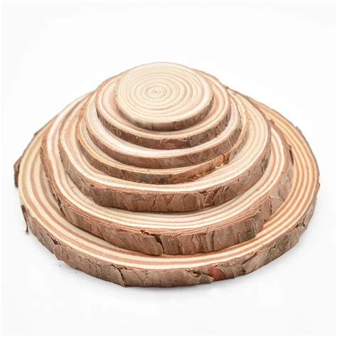 Rodajas de madera redondas de pino Natural círculos con discos de