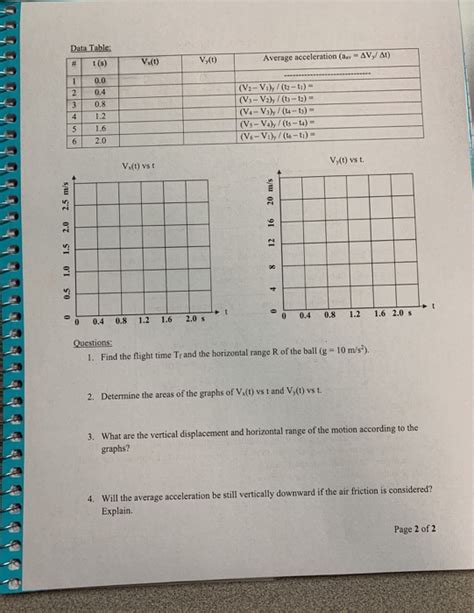 Solved PROJECTILE MOTION LAB 2 PHYSICS 2010 Objectives To Chegg Com