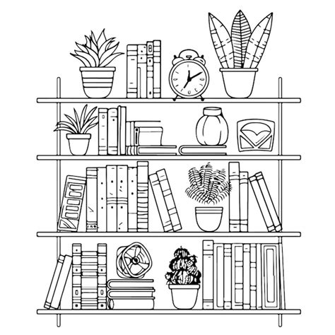 Estante Livros Colorir Imagens Download Grátis No Freepik