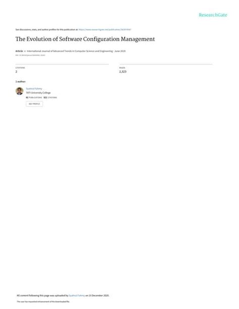 the evolution of software configuration management pdf
