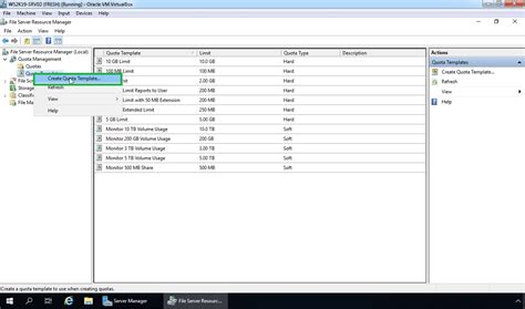 configure disk quota with file server resource manager fsrm