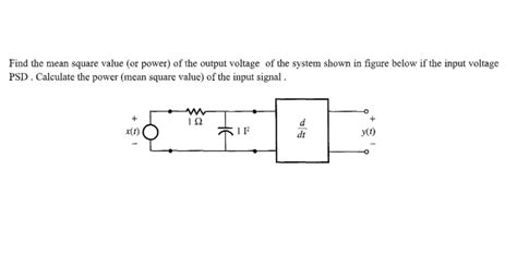 Solved Find The Mean Square Value Or Power Of The Output Chegg Com