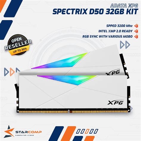 Jual Adata Xpg Spectrix D50 Rgb 32gb Kit 3200 2x16gb Ram Ddr4 3200mhz