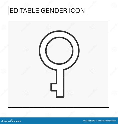 Demigirl Symbol Line Icon Stock Vector Illustration Of Demifemale