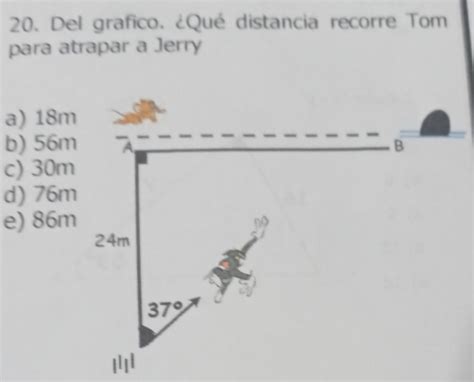 Del Gráfico Que Distancia Recorre Tom Para Atrapar A Jerryayudaaaaa