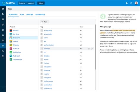 Tag Management Improved Steps Selection And Navigation Testmo