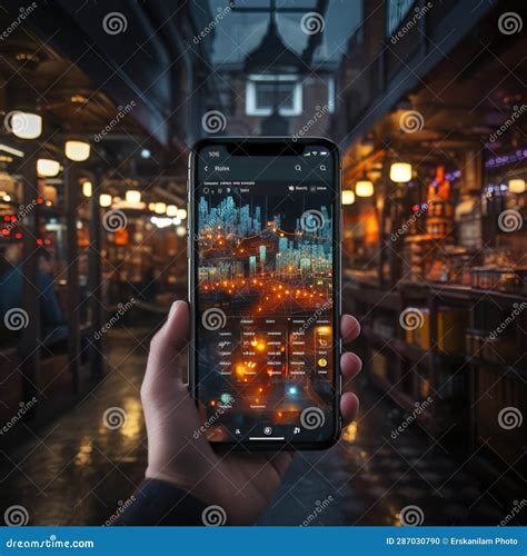 smartphone with digital stock movement line chart display stock