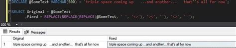 Removing A Double Space In The Middle Of A Name Sqlservercentral Forums