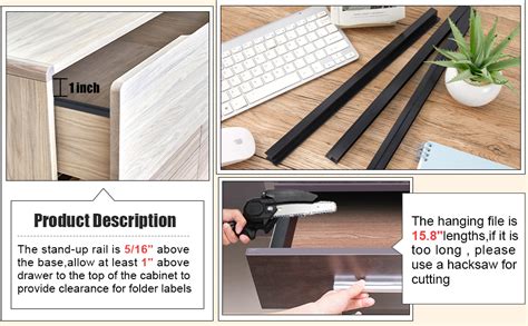 Amazon 12 Pieces 16 Inch File Cabinet Rails PVC Drawer Hanging