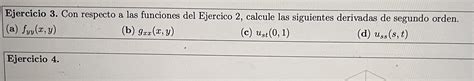 Ejercicio Con Respecto A Las Funciones Del Chegg