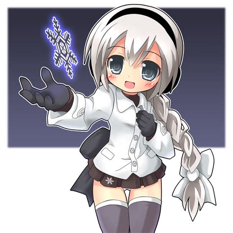 Safebooru Coat Earmuffs Grey Eyes Hair Ribbon Long Hair Miokuri