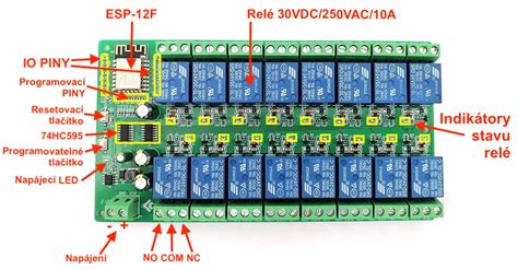 Vývojová Deska Esp 12f S 16 Relé Esp12 16r D24 24v