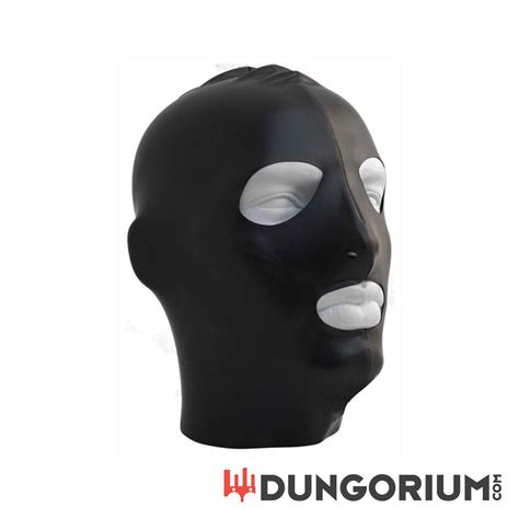 Mister B Datex Maske mit Augen und Mundöffnung schwarz oder rot