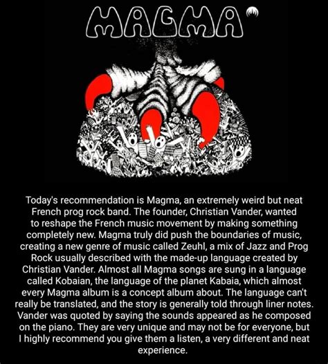Todays Recommendation Is Magma An Extremely Weird But Neat French