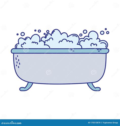 Bathtube Bubbles Foam Soap Clean Icon Cartoon Stock Vector