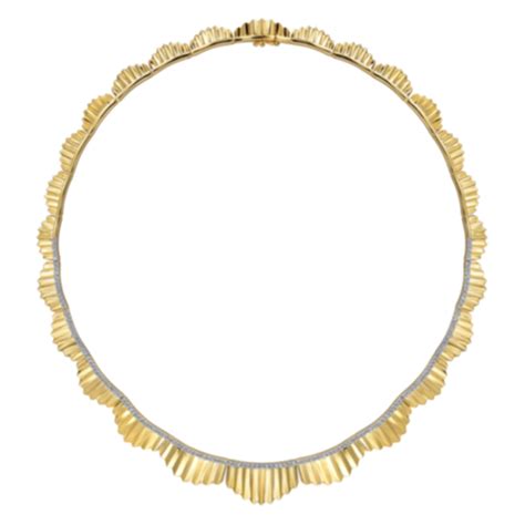 Shop 14k Yellow Gold 16 Inch Diamond Necklace With Diamond Cut Texture