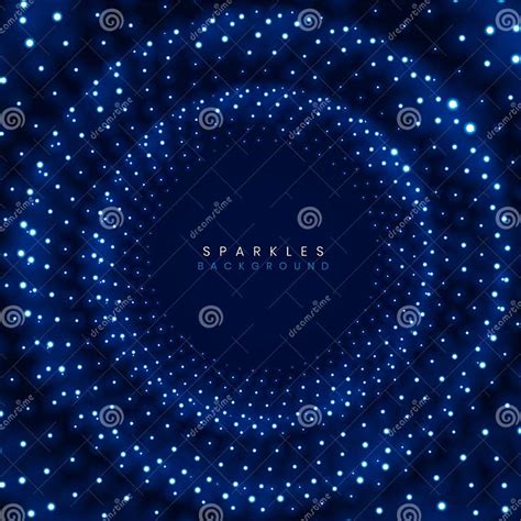 Blue Circular Sparkles Particles Background Stock Vector Illustration