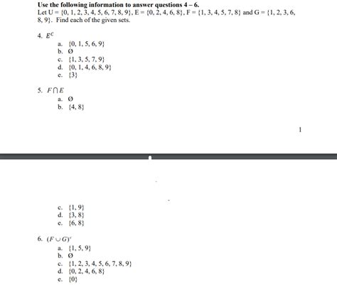 Solved Use The Following Information To Answer Questions 4