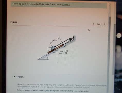 Solved The 15 Kg Block A Rests On The 55 Kg Plate B As Shown In Figure 1 Answer