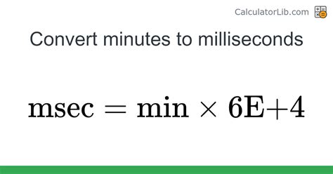 Minutes Milliseconds Converter Min To Msec Time Converter