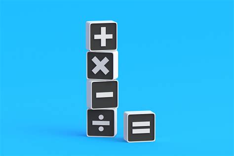 경제학 버튼에 수학 기호가 쌓여 있습니다 더하기 빼기 곱하기 나누기 및 같음 기본 수학 기호 초등 교육 재무 감사 통계 데이터