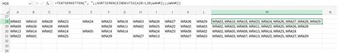 Sorting Excel 365 Textjoin Sort And Unique Values Across Columns