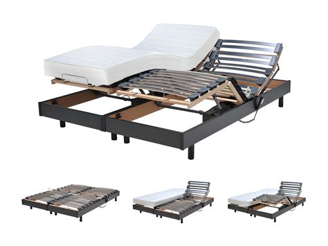Ensemble 2 sommiers relaxation électrique FLEXPUR 80x200 2 matelas