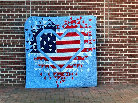 Exploding Heart Of America Quilt Kit Threaded Lines