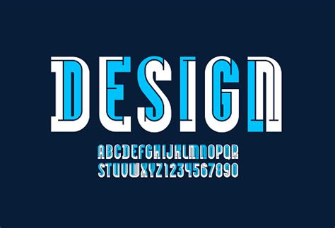 디자인 멀티 컬러 글꼴 현대 알파벳 트렌디 한 문자와 숫자 디자인 벡터 일러스트 레이 션 10eps 건축에 대한 스톡 벡터 아트 및 기타 이미지 Istock