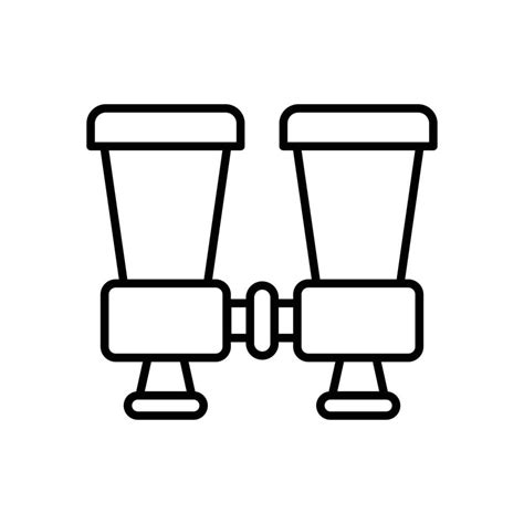 Binoculars Vector Outline Icon With Background Style Illustraion