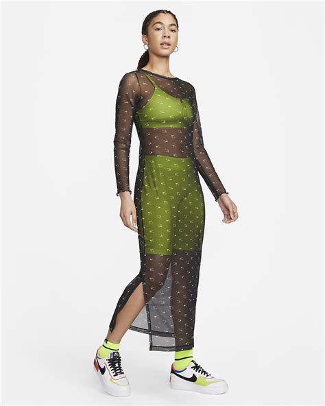 Nike Air Womens Printed Mesh Long Sleeve Dress Nike Hr