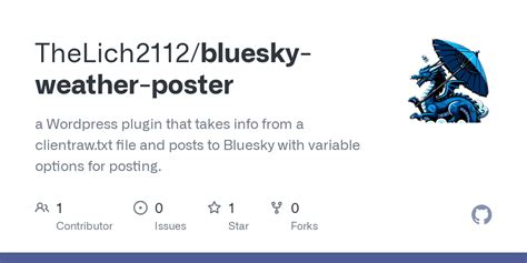 Github Thelich2112bluesky Weather Poster A Wordpress Plugin That