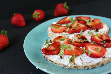 Strawberry Basil Goat Cheese Toast Zest And Simmer