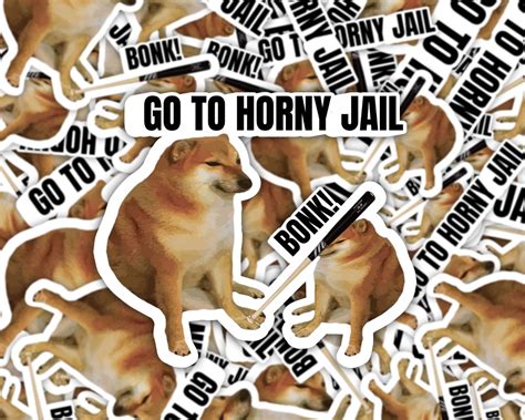 Cheems Sticker Bonk Meme Sticker Cheems Go To Horny Jail Sticker Funny