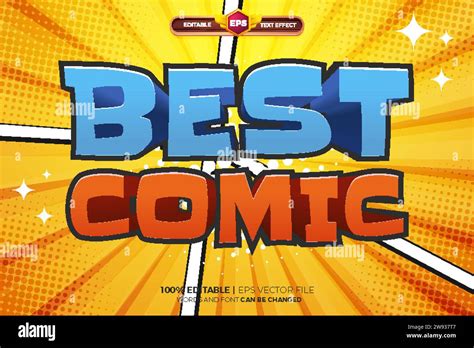 Best Comic Adventure Editable Text Effect Logo Template Stock Vector