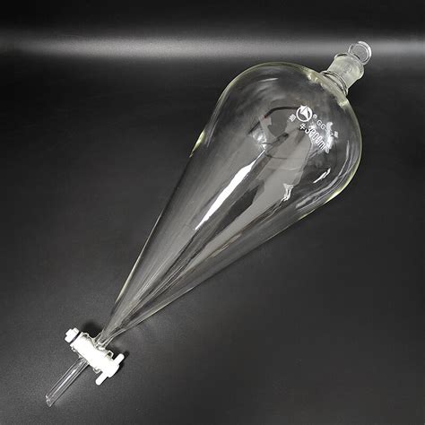 shuniu 분리 깔때기 배 모양 접지 유리 마개와 마개 포함 용량 125ml 5000ml ptfe 스위치 밸브 학교 및