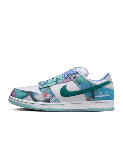 Nike Sb Dunk Low X Futura Laboratories White And Geode Teal Hf6061